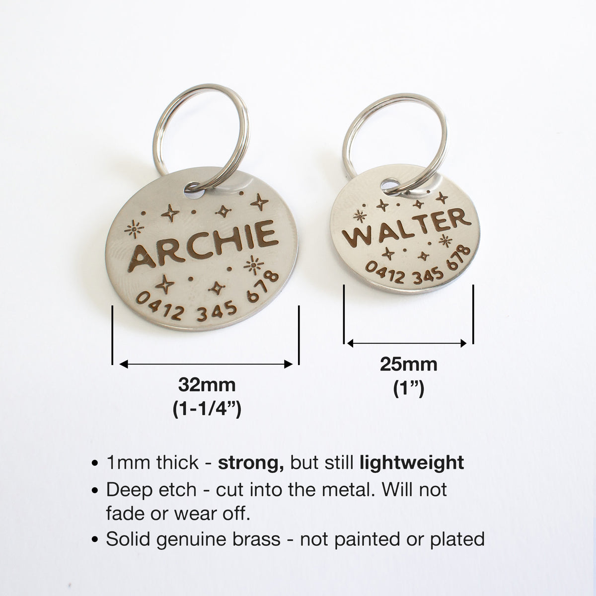 Personalised Silver Sparkles Design Animal ID Tag | Animals in Charge