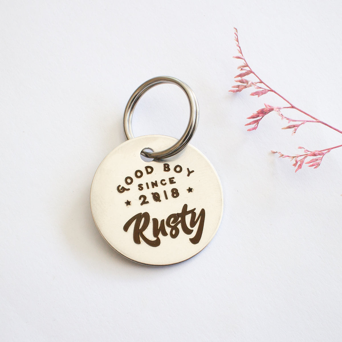 Personalised Silver 'Good Boy' Design Animal ID Tag | Animals in Charge